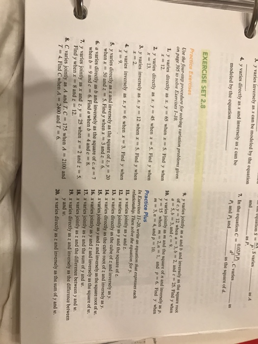 Solved Use The Four Step Procedure For Solving Variation