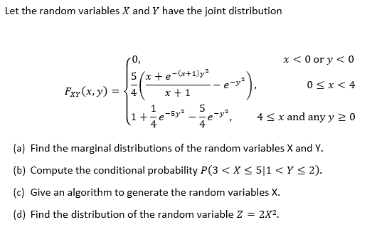 Solved Let the random variables X and Y have the joint | Chegg.com
