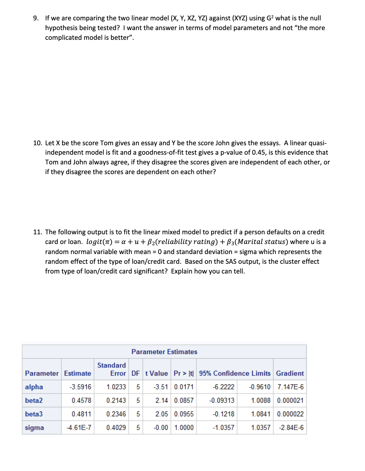 Solved If we are comparing the two linear model ) ﻿against | Chegg.com