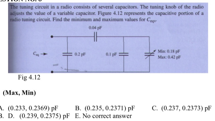 Solved The tuning circuit in a radio consists of several | Chegg.com