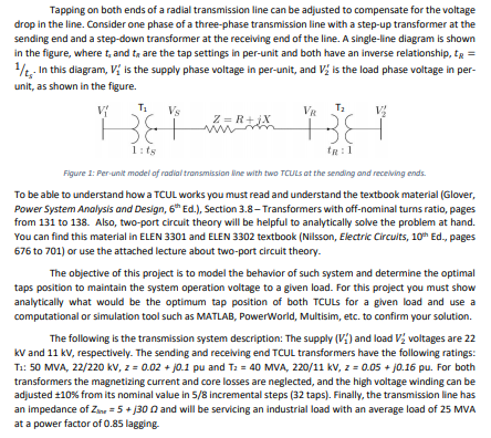 Tapping on both ends of a radial transmission line | Chegg.com