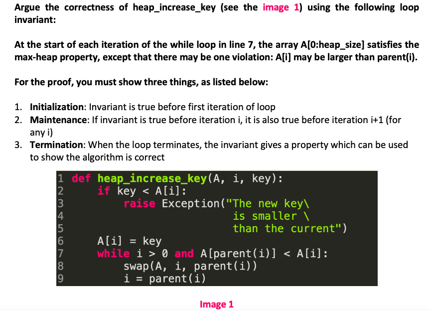 Solved invariant: At the start of each iteration of the | Chegg.com