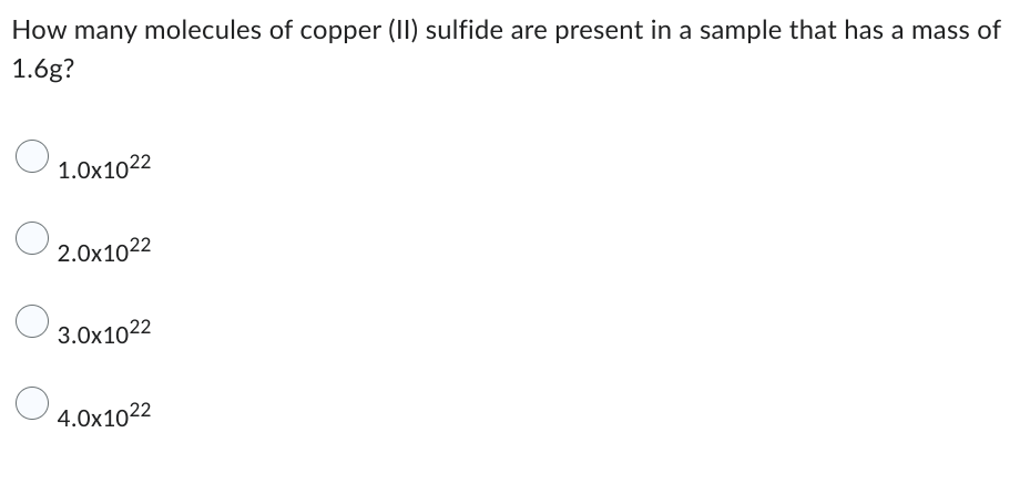 Solved How many molecules of copper (II) sulfide are present | Chegg.com