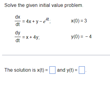 Solved Solve the given initial value | Chegg.com