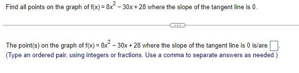 Solved Find all points on the graph of f(x)=8x2−30x+28 where | Chegg.com