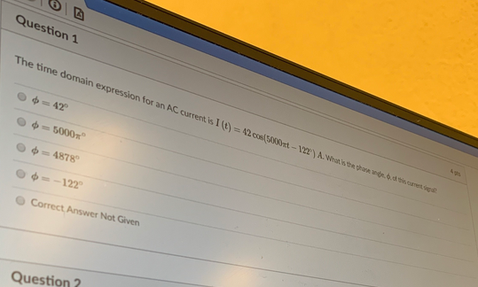 Solved The time domain expression for an AC current is I(t) | Chegg.com