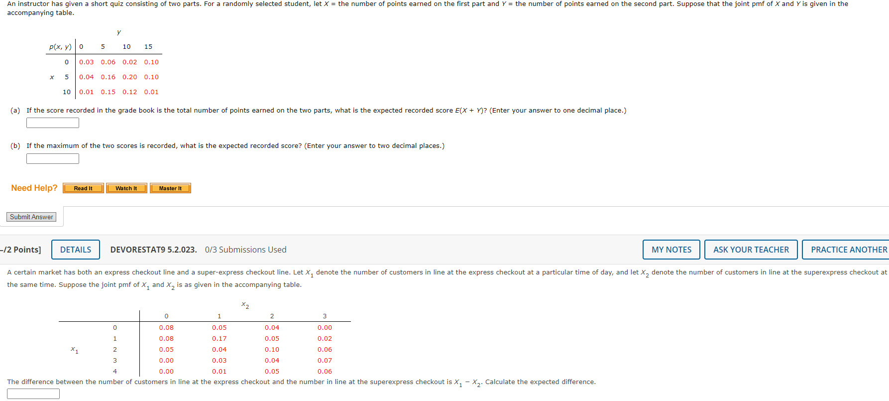 Solved (b) If the maximum of the two scores is recorded, | Chegg.com
