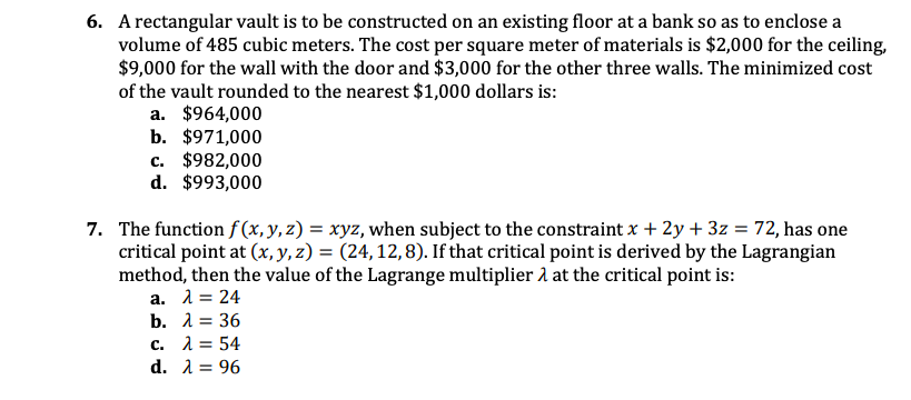 Solved 6. A rectangular vault is to be constructed on an | Chegg.com