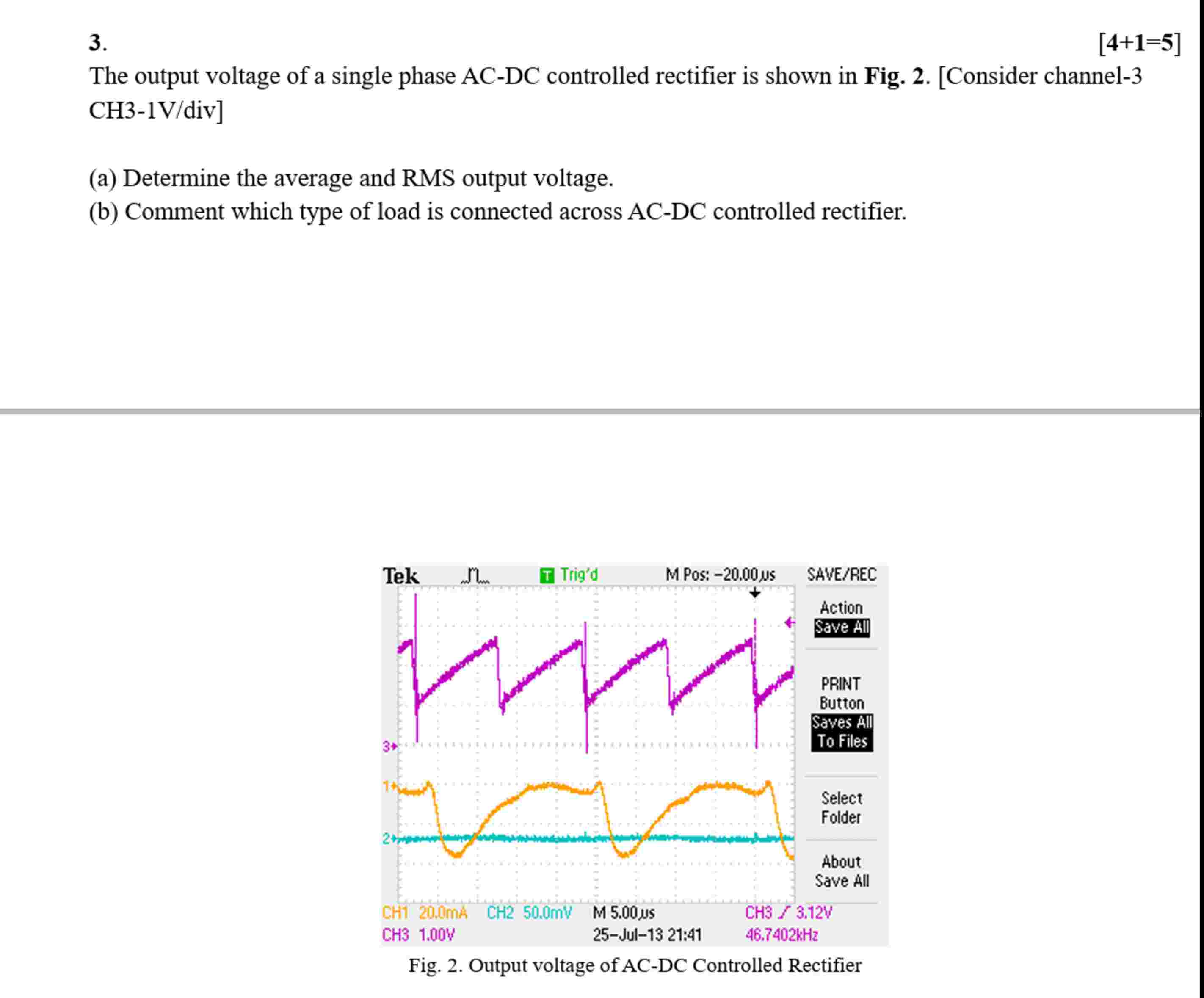 3.The output voltage of a single phase AC-DC | Chegg.com