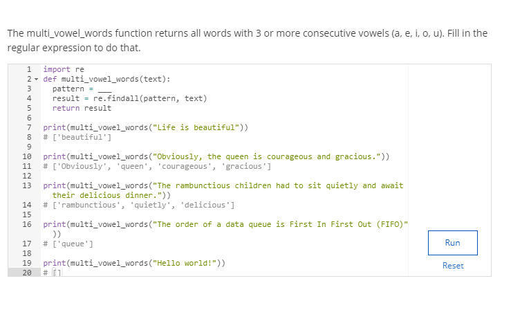Solved The multi_vowel_words function returns all words with | Chegg.com