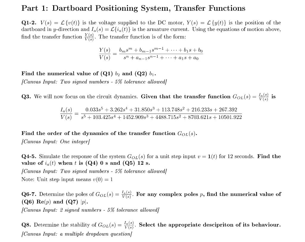 Solved The positioning system consists of a DC motor, two | Chegg.com