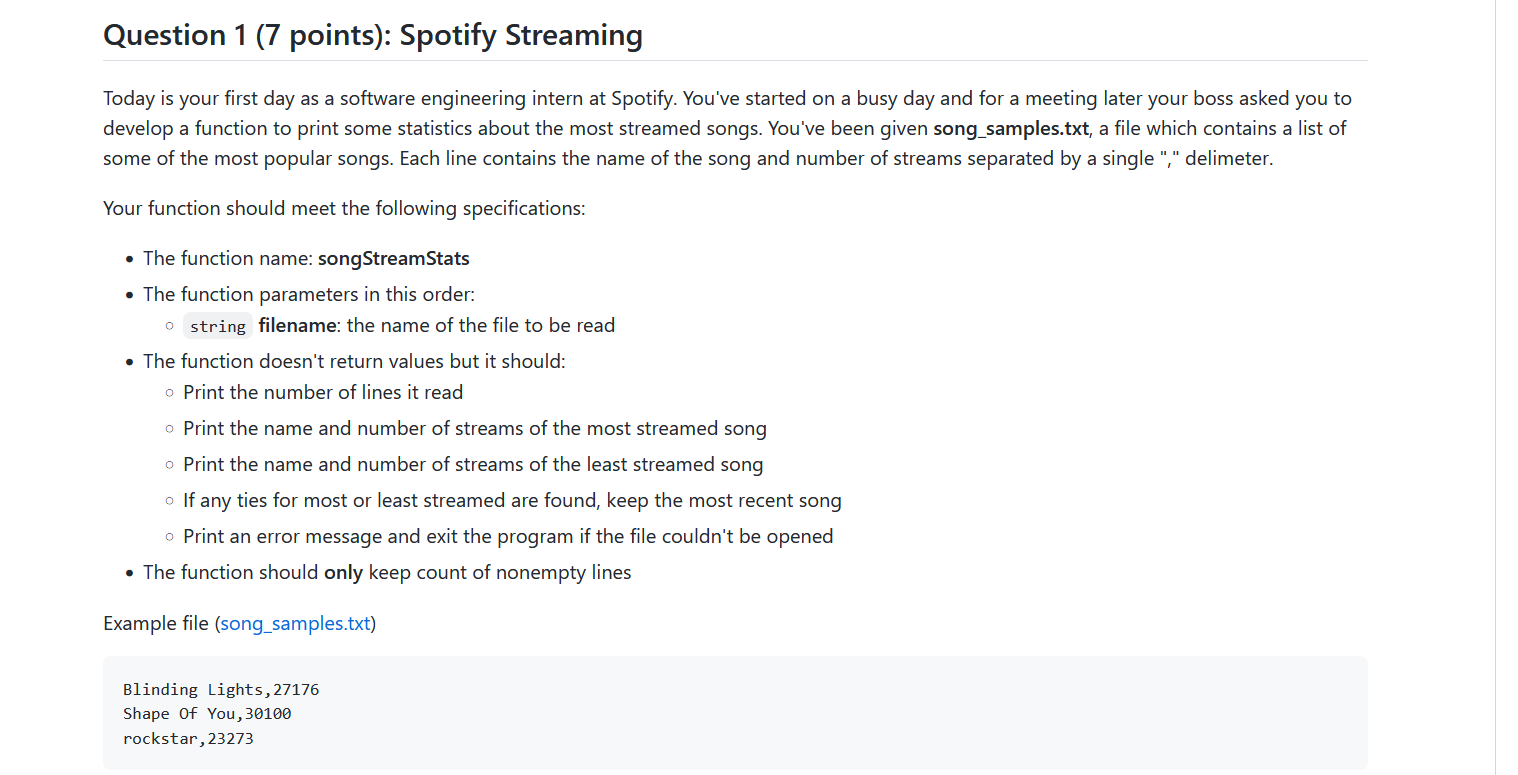 Solved Question 1 (7 points): Spotify Streaming Today is | Chegg.com