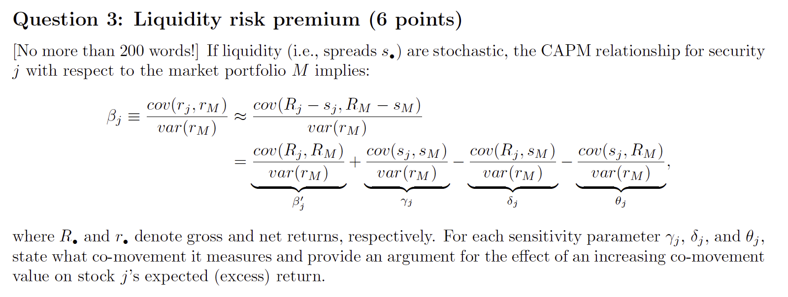 Question 3: Liquidity risk premium (6 points) [No | Chegg.com