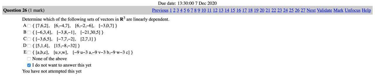 Solved Due date: 13:30:00 7 Dec 2020 Question 26 (1 mark) | Chegg.com