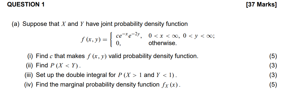 Solved (a) Suppose that X and Y have joint probability | Chegg.com