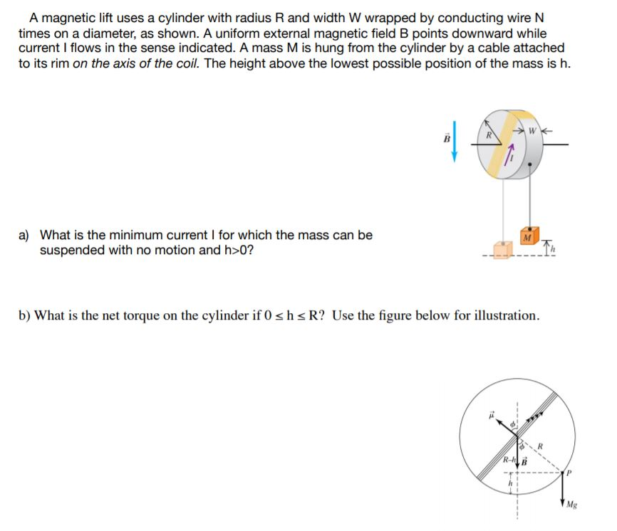 Solved A magnetic lift uses a cylinder with radius R and | Chegg.com