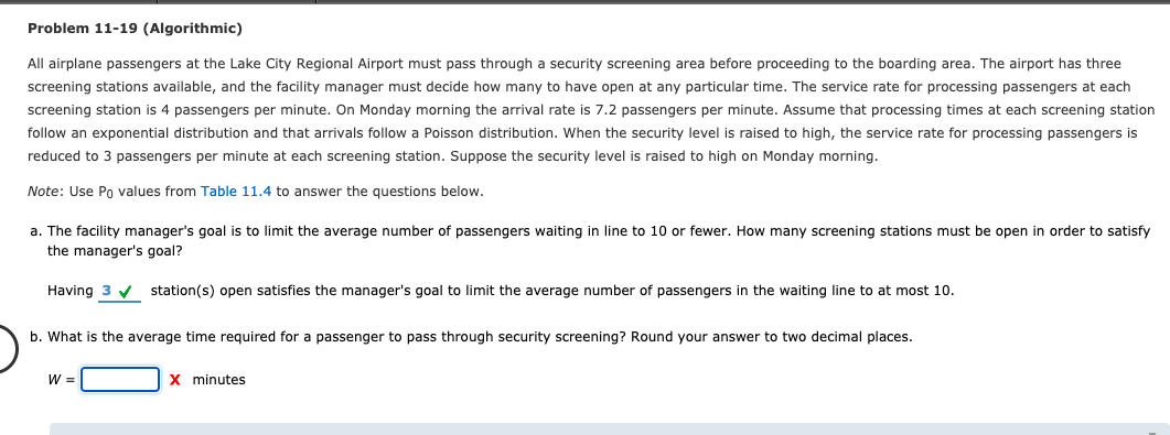 Solved Problem 11-19 (Algorithmic) All airplane passengers | Chegg.com