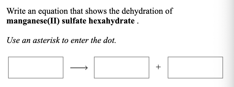 Solved Write an equation that shows the dehydration of | Chegg.com