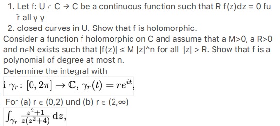 Solved Let f:UsubC→C ﻿be a continuous function such that | Chegg.com