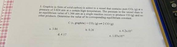 Solved 3. Griphite (a form of solid carban) is added to a | Chegg.com