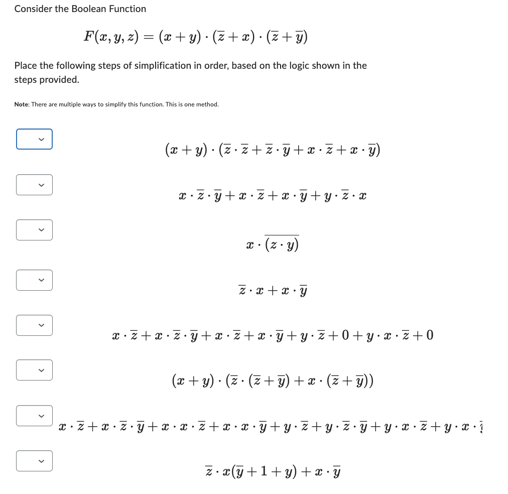 Solved Consider the Boolean Function | Chegg.com