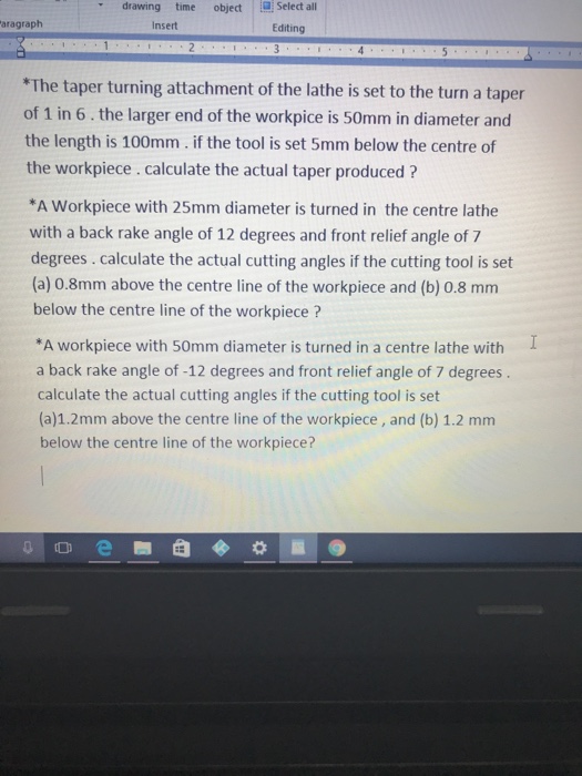 Solved drawing time object Select all Editing aragraph | Chegg.com