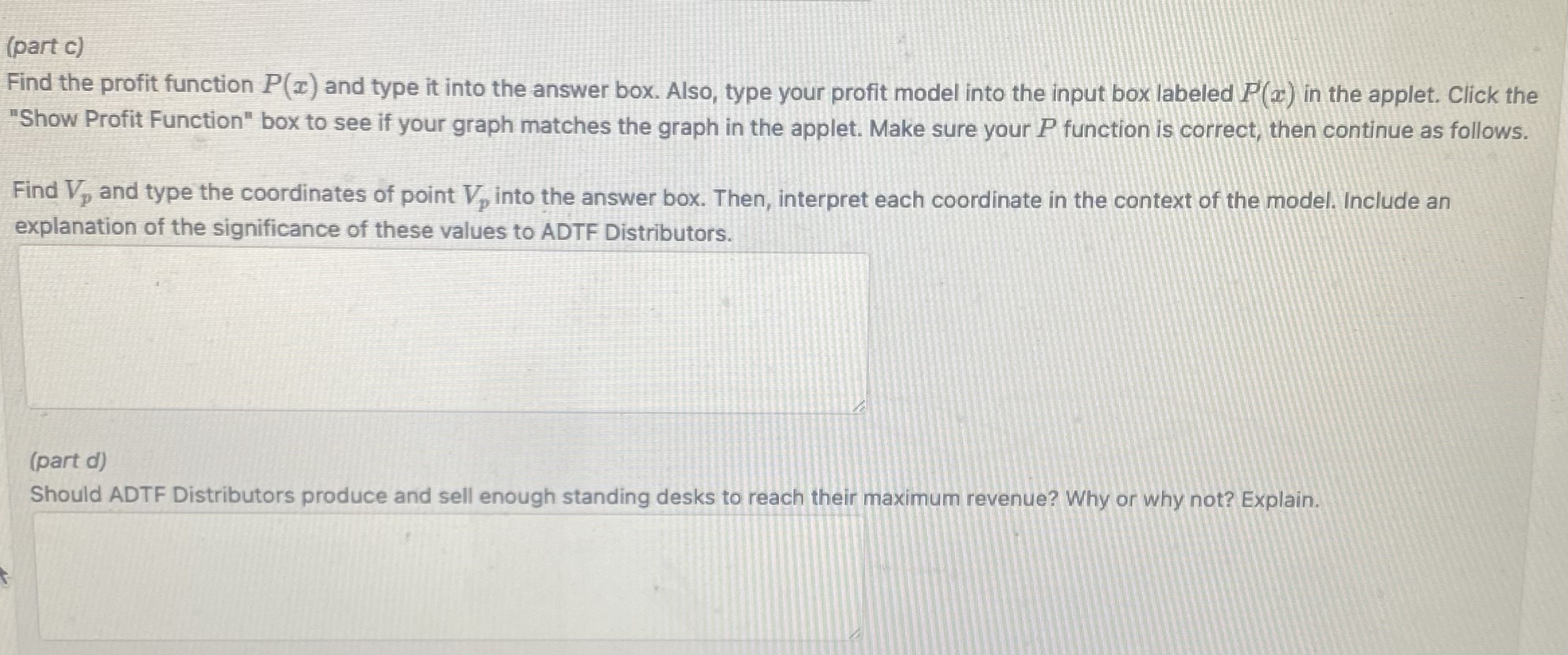 Find The Profit Function P x And Type It Into The Chegg