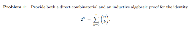 Solved Problem 1: Provide both a direct combinatorial and an | Chegg.com