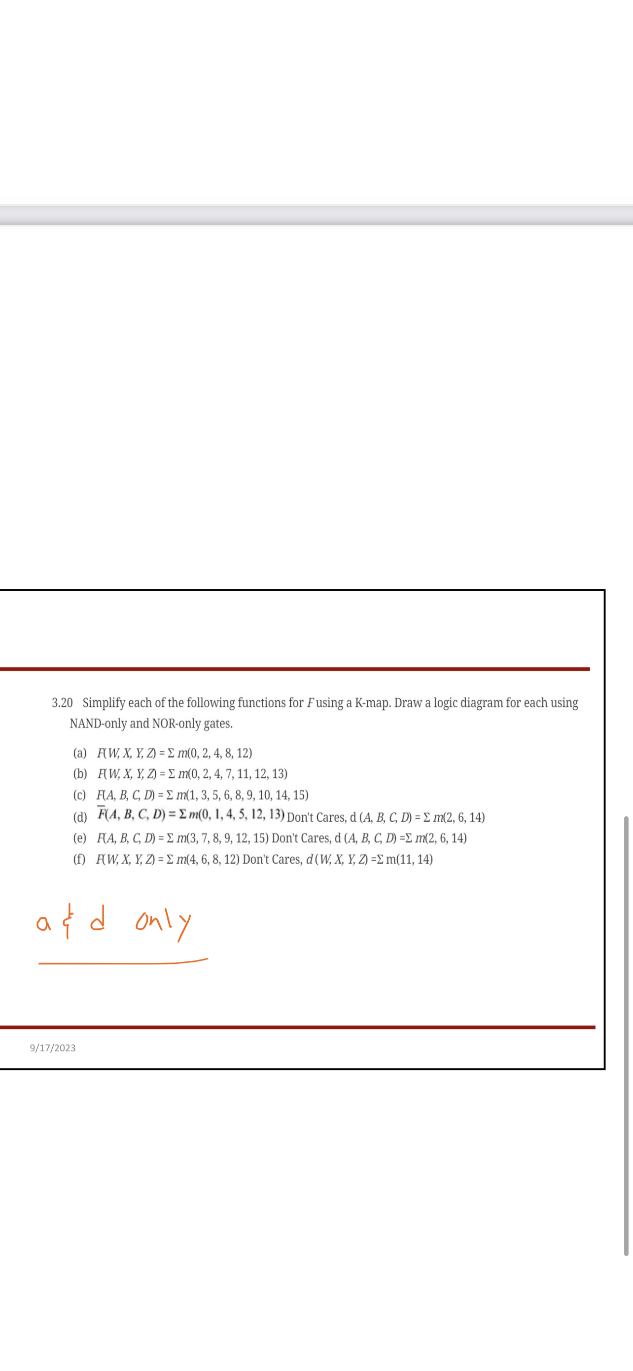Solved 320 Simplify Each Of The Following Functions For F 3998