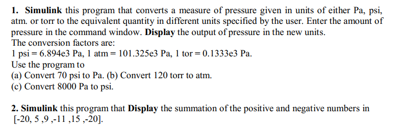 Solved using matlab: in 1 use switch case blocks or any | Chegg.com