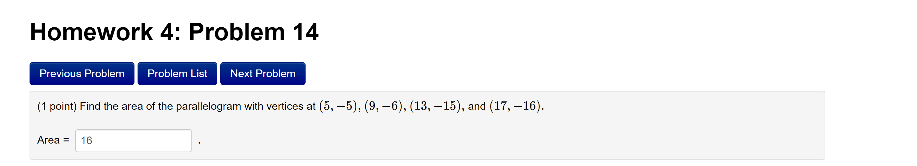 Solved Homework 4: Problem 14 Previous Problem Problem List | Chegg.com