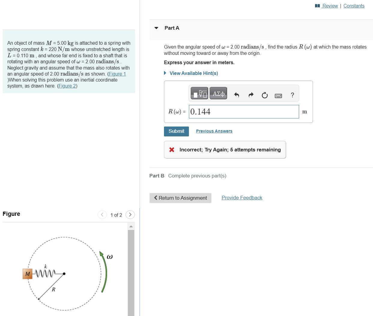 Solved An ﻿object of ﻿mass M=5.00kg is ﻿attached to ﻿a | Chegg.com