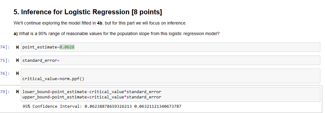 50 ]: Logit Regression Results5. Inference for | Chegg.com