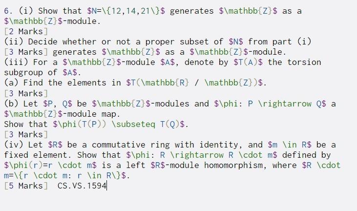 Solved 6. (i) Show that $N=\{12,14,21\}$ generates | Chegg.com
