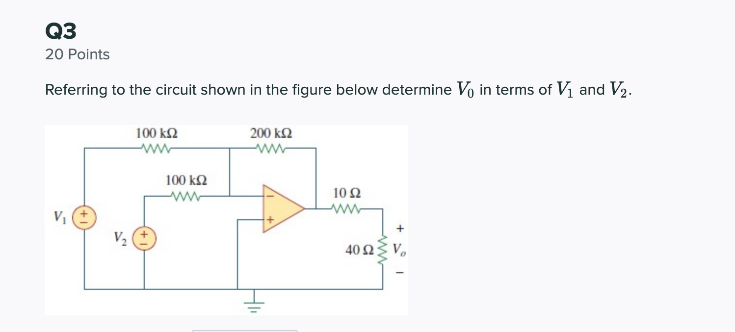 Solved Q3 20 Points Referring to the circuit shown in the | Chegg.com