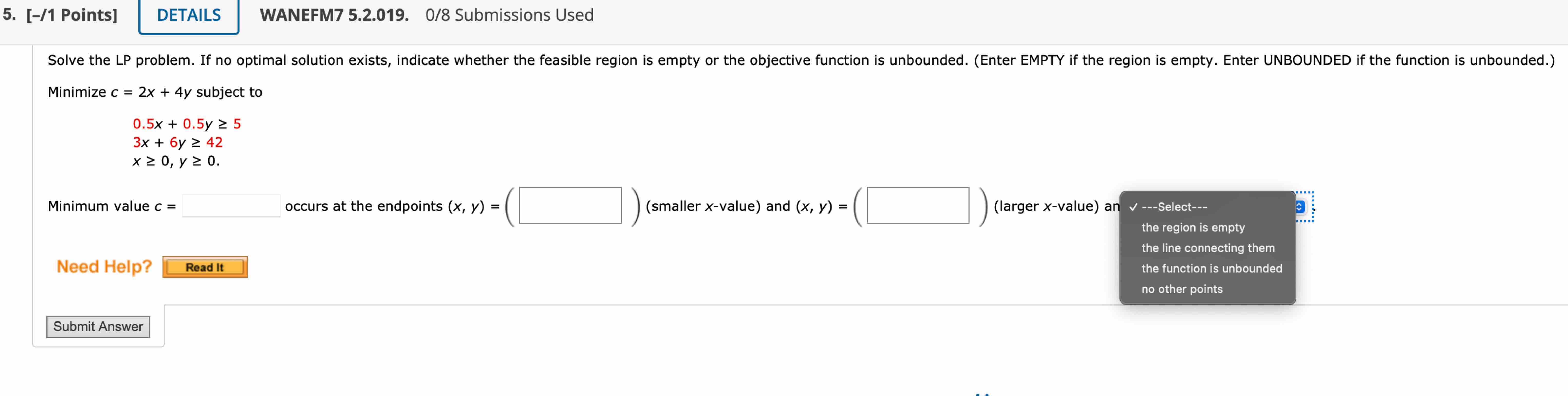 Solved Minimize c=2x+4y ﻿subject | Chegg.com