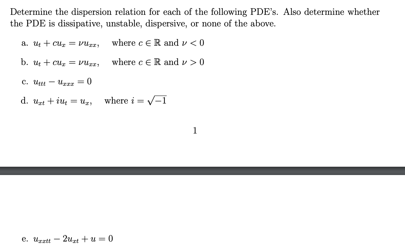 Determine the dispersion relation for each of the | Chegg.com