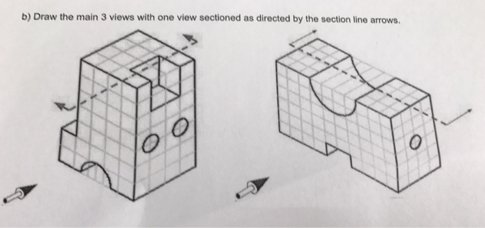 Solved Draw the main 3 views of the following object. Pay | Chegg.com