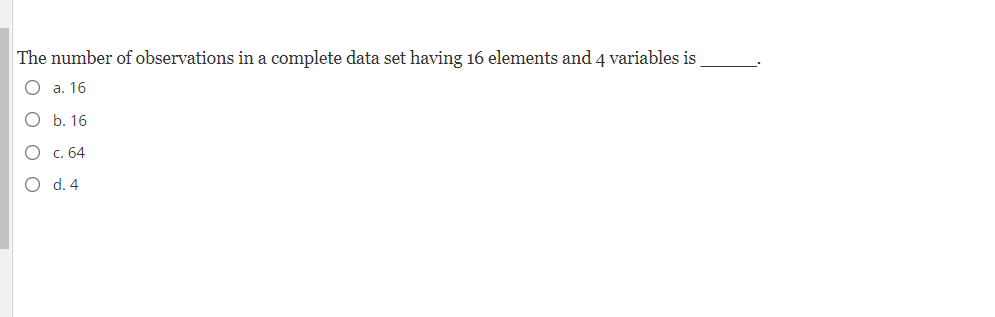 Solved The number of observations in a complete data set | Chegg.com