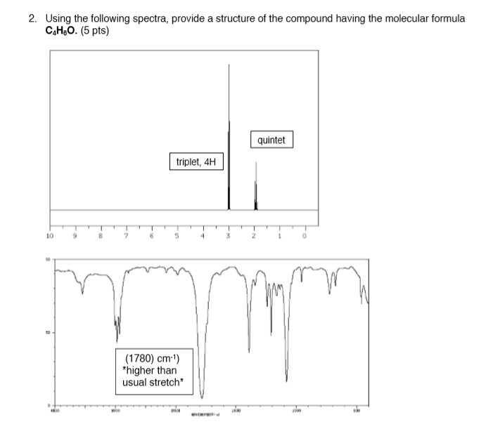 Solved Using the following spectra, provide a structure of | Chegg.com