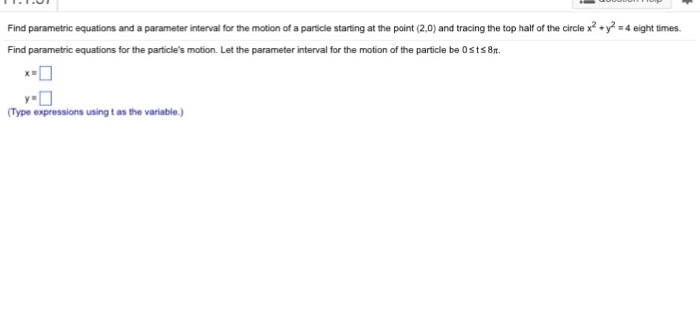 Solved Find Parametric Equations And A Parameter Interval