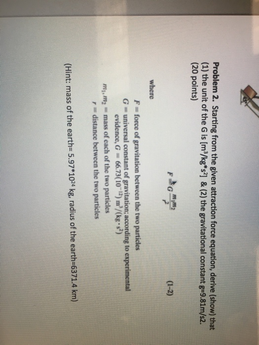 Solved Starting from the given attraction force equation, | Chegg.com