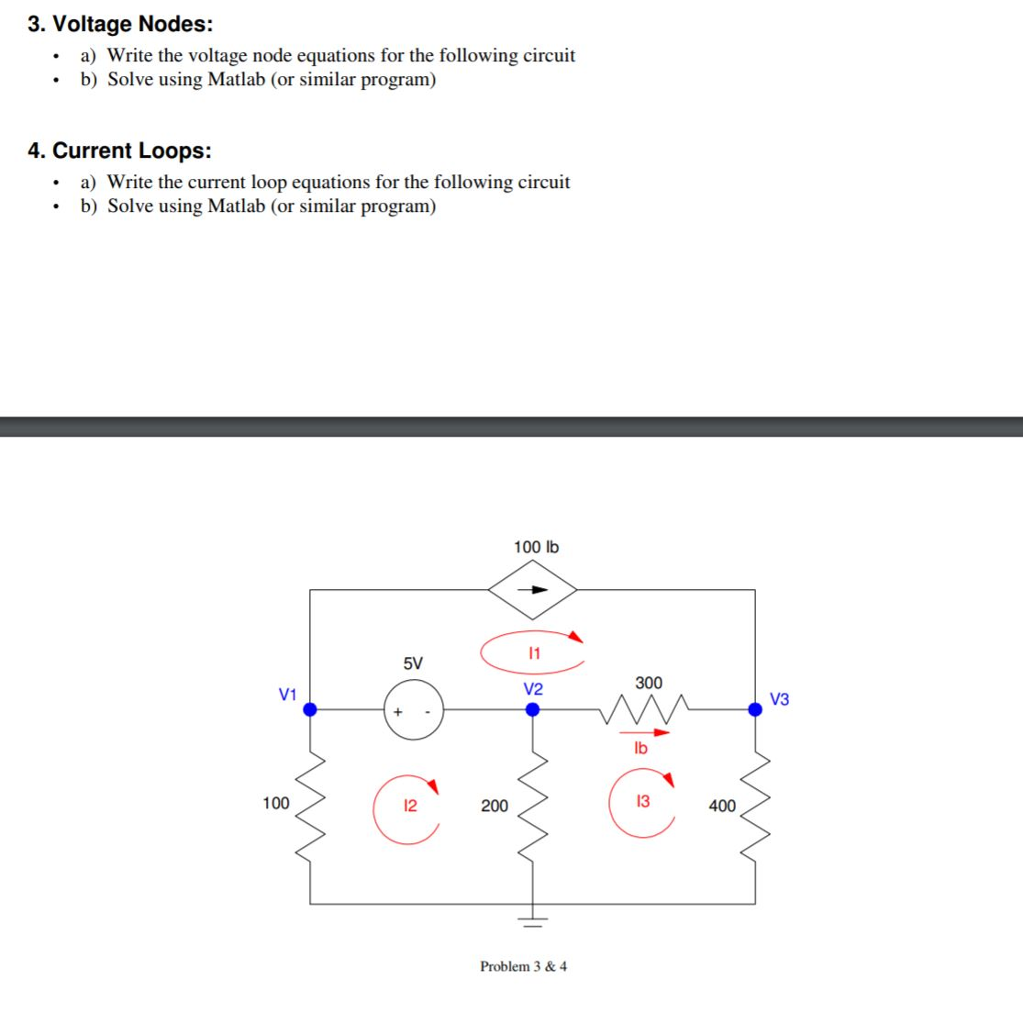 Solved 3. Voltage Nodes: .a) Write the voltage node | Chegg.com