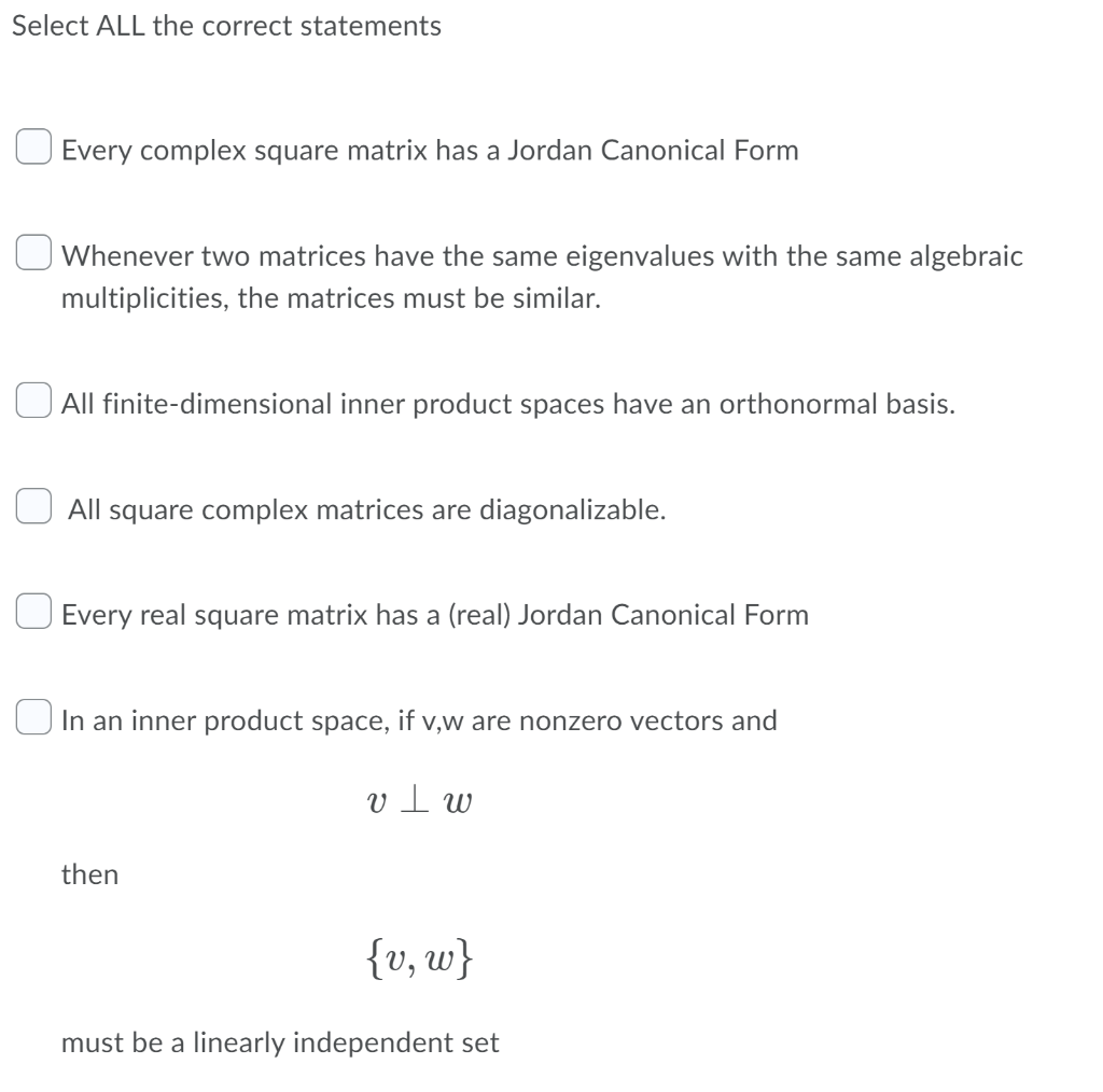 Solved Select ALL the correct statements Every complex | Chegg.com