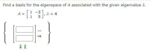Solved Find a basis for the eigenspace of A associated with | Chegg.com