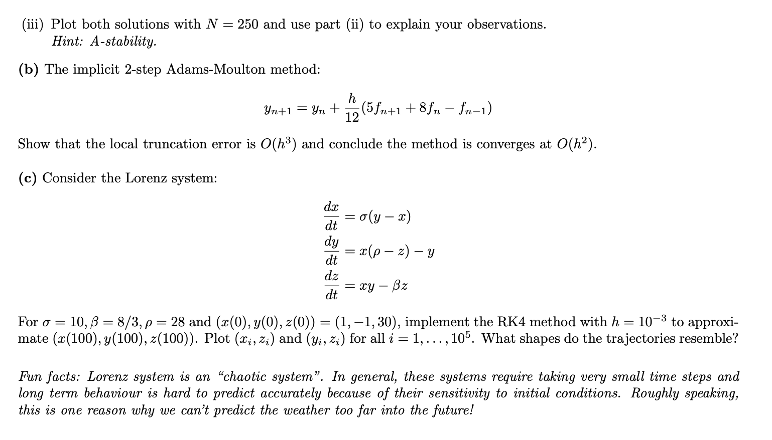 Solved Q2. Numerical methods for Initial Value Problems (a) | Chegg.com