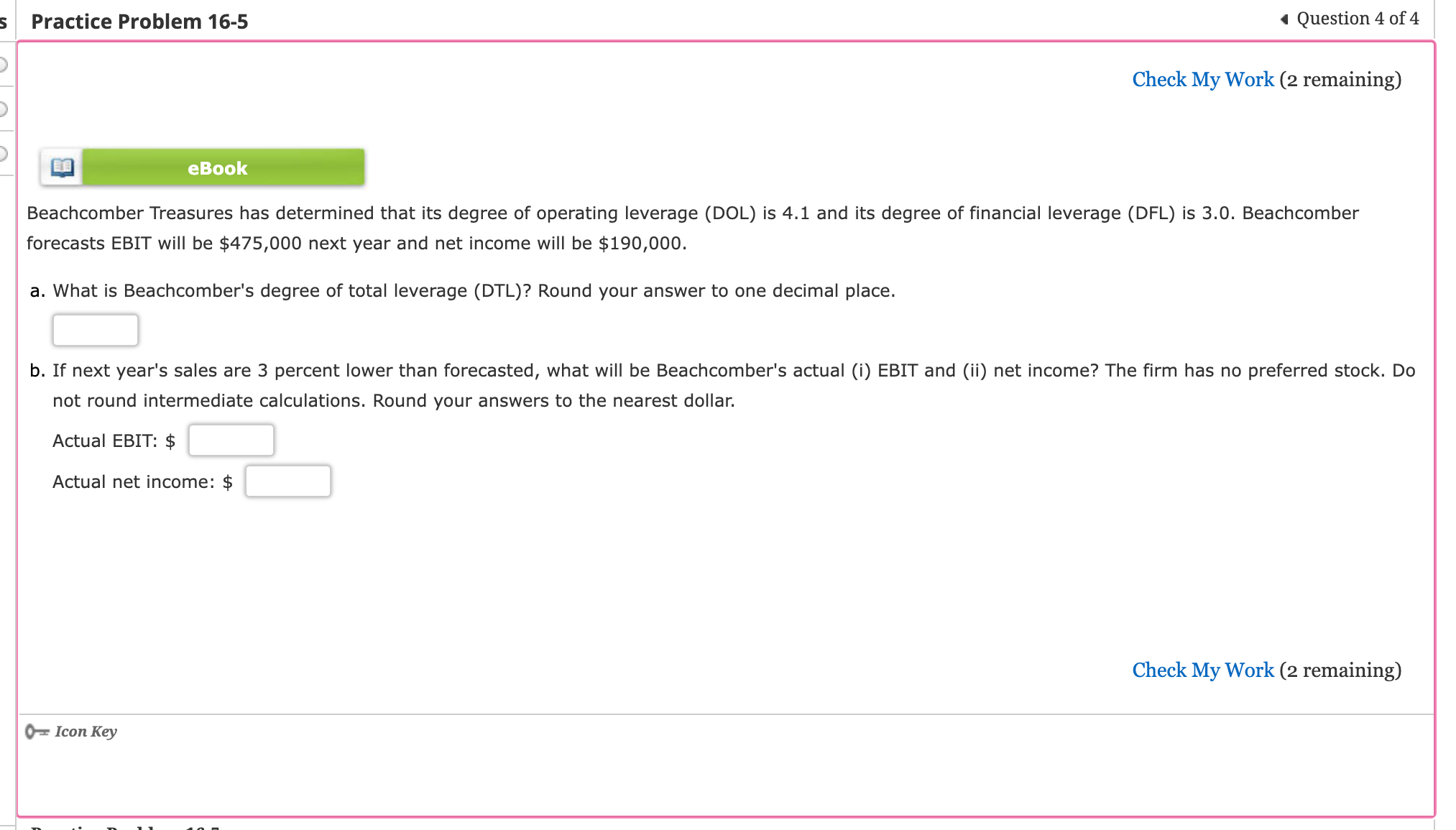 Solved Check My Work (2 ﻿remaining)Beachcomber Treasures has | Chegg.com