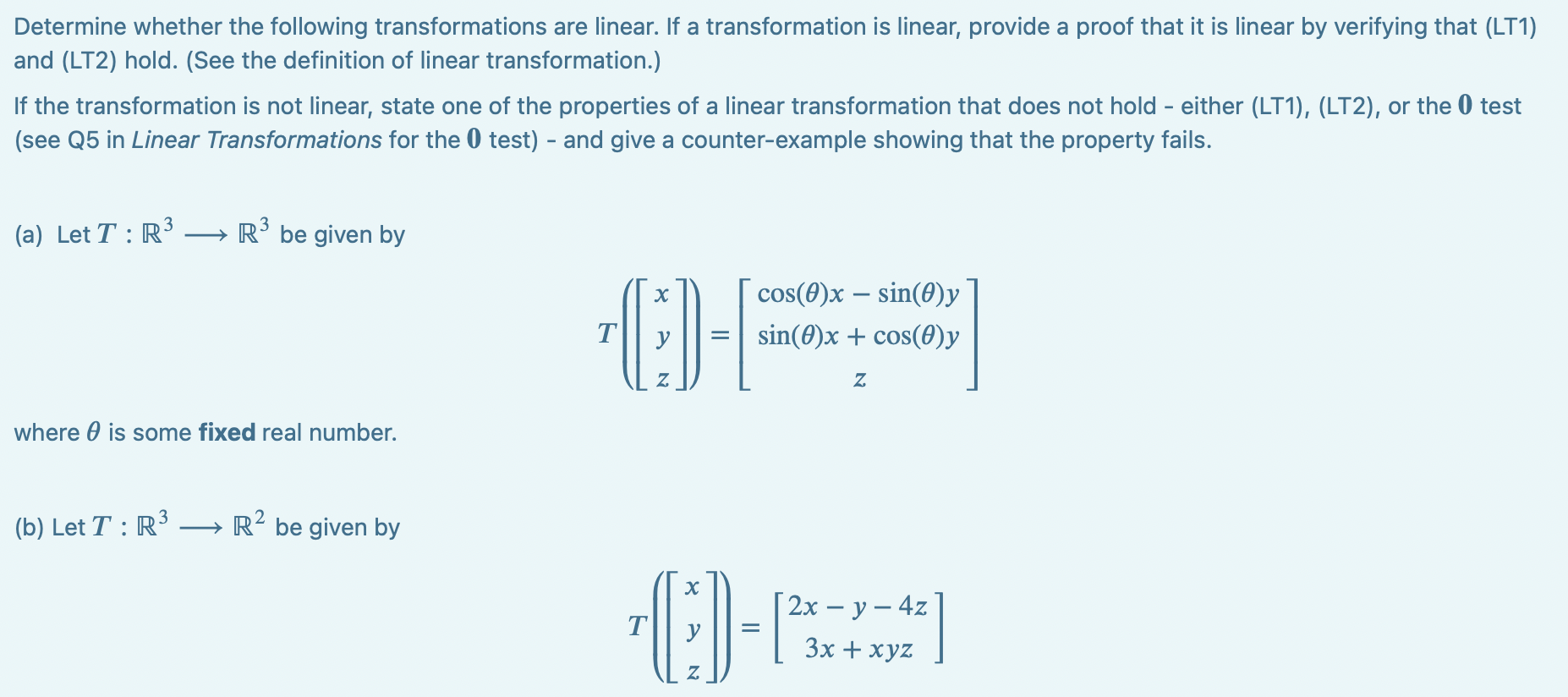 Solved Determine whether the following transformations are | Chegg.com
