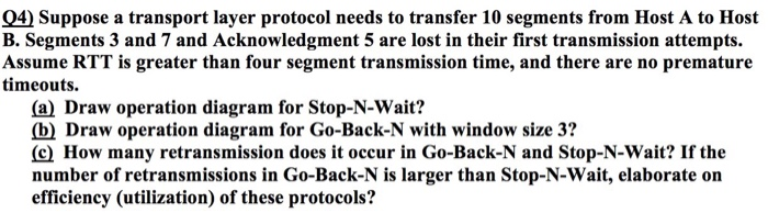 Solved Q4) Suppose a transport layer protocol needs to | Chegg.com