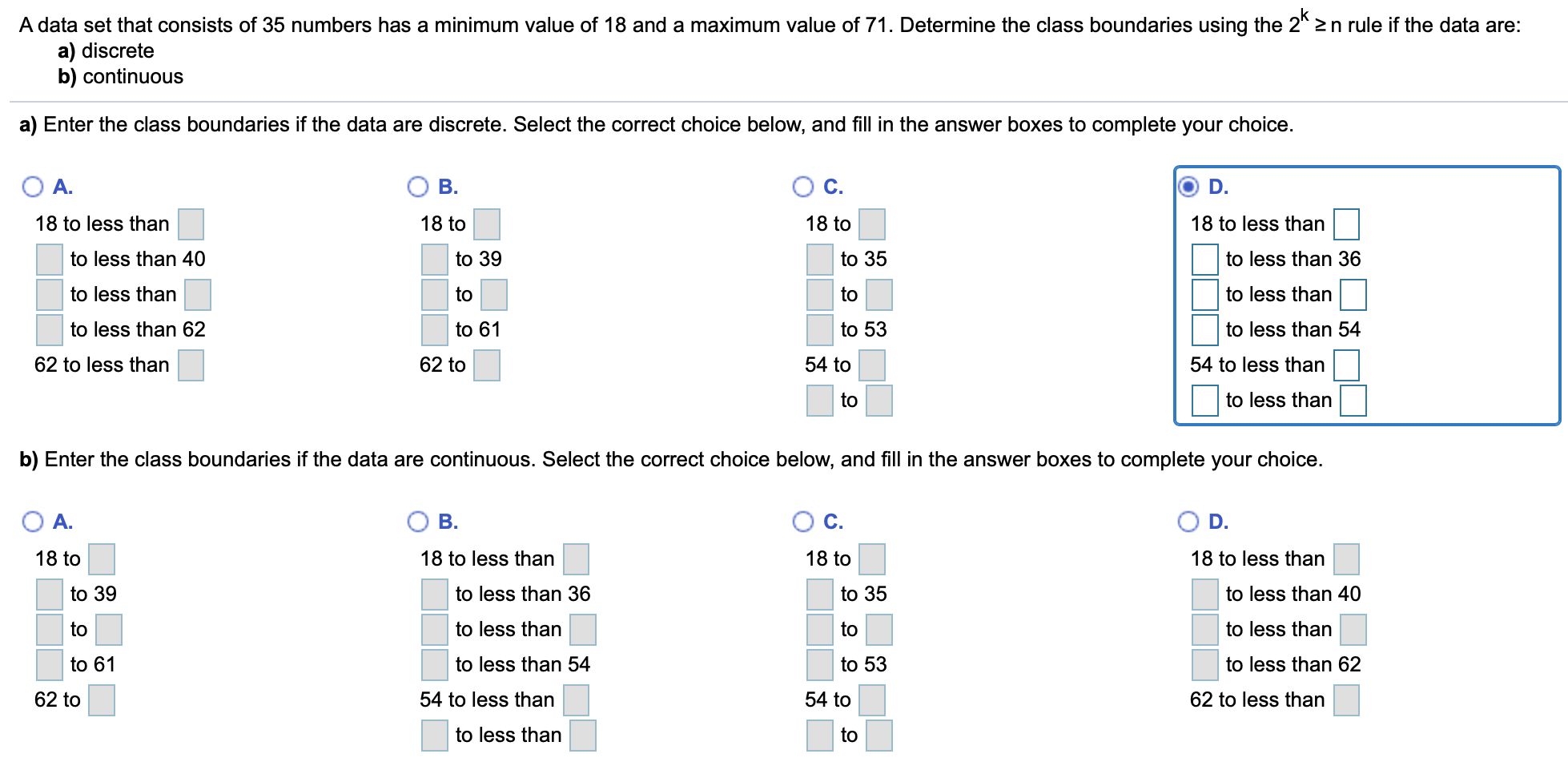 Solved A data set that consists of 35 numbers has a minimum | Chegg.com